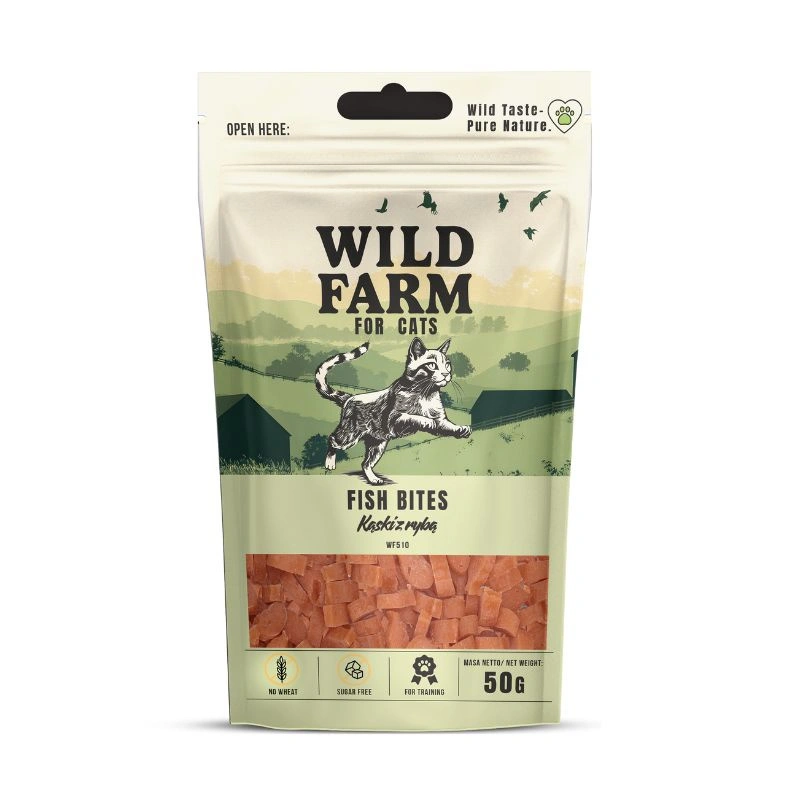 WILD FARM Fish Bites 50g macskajutalomfalat | AbisZoo állatkereskedés